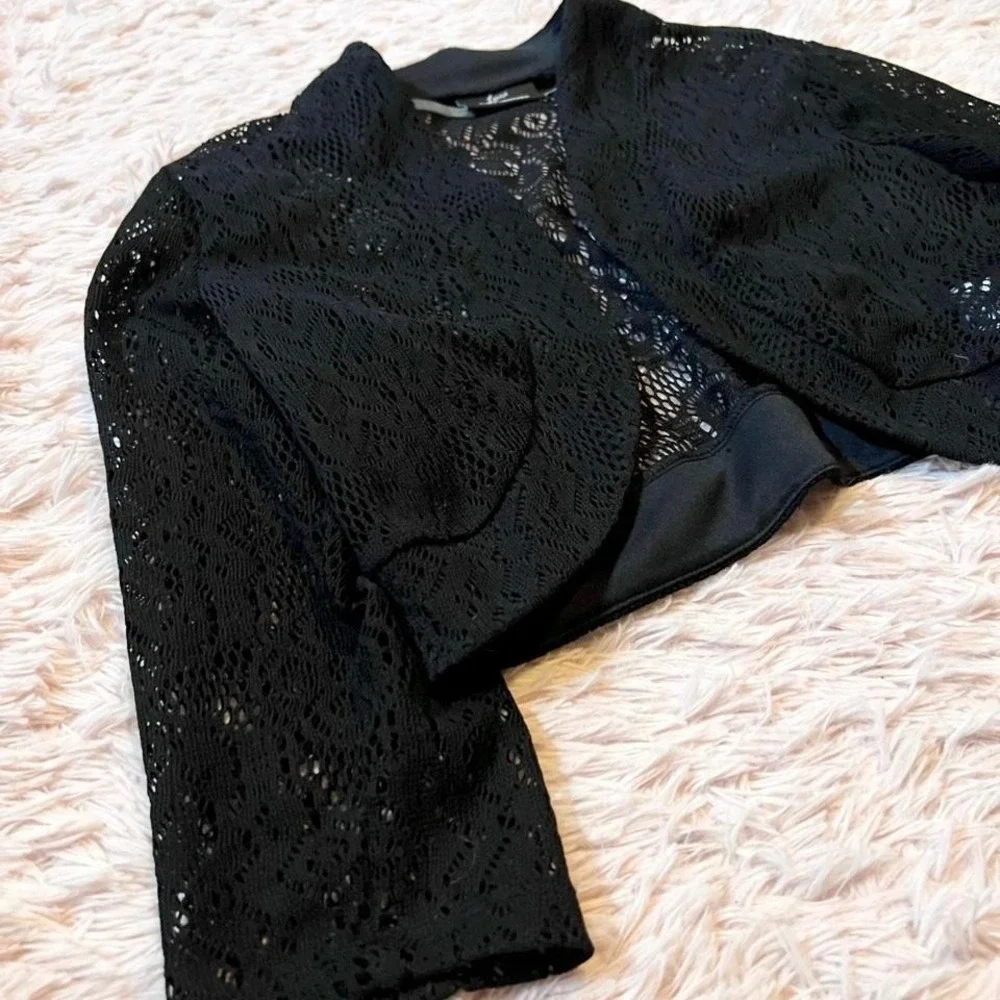Nina Leonard | Tops | Whimsygoth Floral Lace Sheer Dark Romance Cropped ...